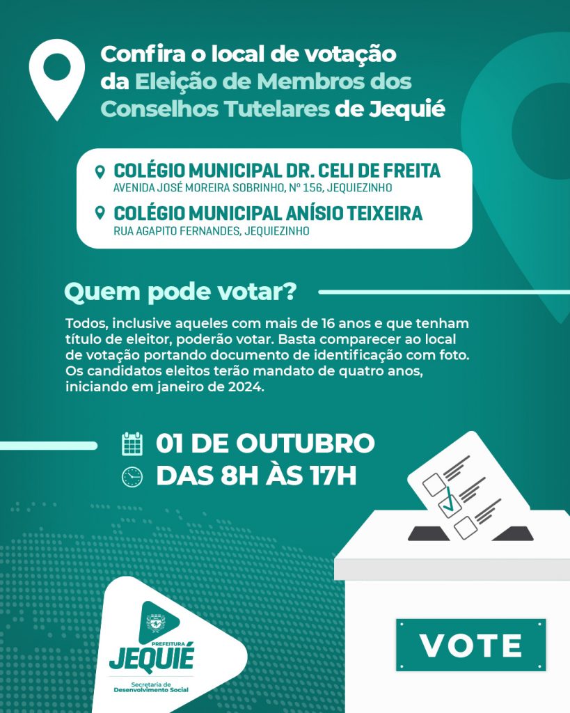 Eleição dos membros dos Conselhos Tutelares para o quadriênio 2024/2027 ... Eleição dos membros dos Conselhos Tutelares para o quadriênio 2024/2027 ...